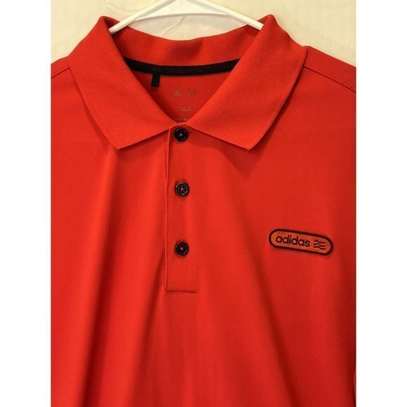 adidas | Shirts | Adidas Golf Wicking Small Red Golf Polo Shirt Black ...